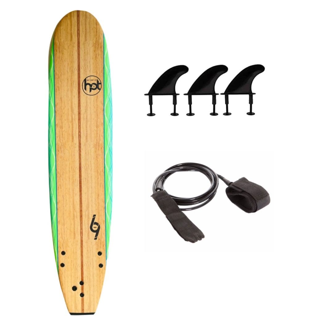 7ft Hot Surf 69 Soft Beginners Surfboard Inc Leash Wax Fins - Piran Surf