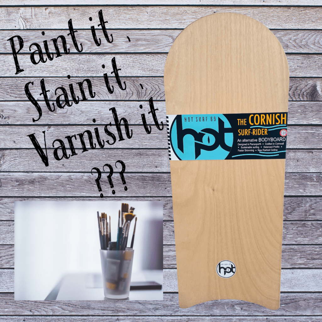 Wood Bellyboard Surf-Rider Hand Made Bodyboard Paint your own - Piran Surf