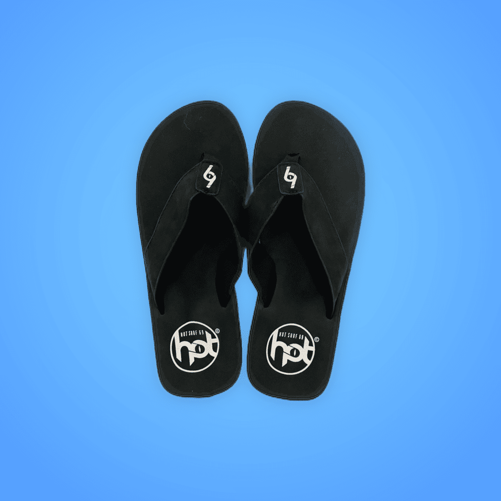 Mens Flop flops Hot surf 69 UVA Flip flops - Colour Black - Piran Surf